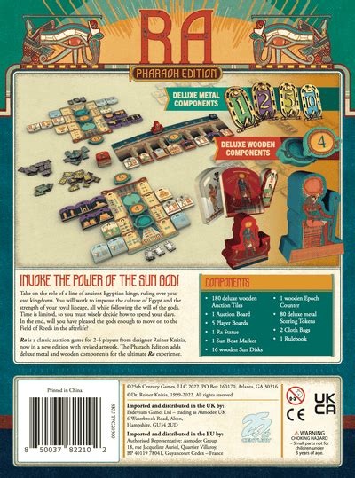Ra Deluxe Edition Retail Edition Board Game The Game Steward