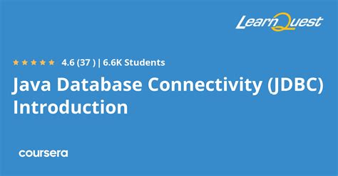 Java Database Connectivity Jdbc Introduction Coursera