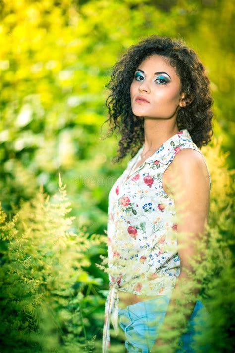 Portrait Of A Beautiful Blonde Outdoors In The Park Stock Image Image