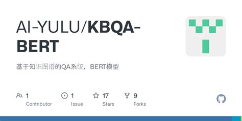 github ai yulu kbqa bert 基于知识图谱的qa系统，bert模型