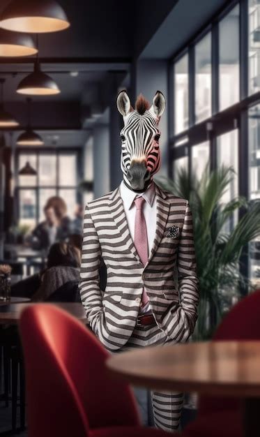 Premium Ai Image Zebra Dressed In A Suit Like A Businessman Generative Ai