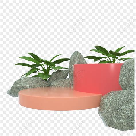 핑크 연단과 현실적인 바위 배경 일러스트 3d 추상적 인 기하학적 장면 우주반얀 트리기하체 Png 일러스트 무료 다운로드 Lovepik