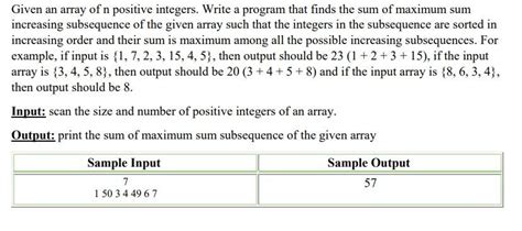 solved given an array of n positive integers write a