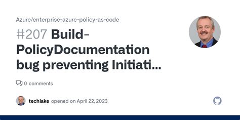 Build Policydocumentation Bug Preventing Initiative Documentation · Issue 207 · Azure