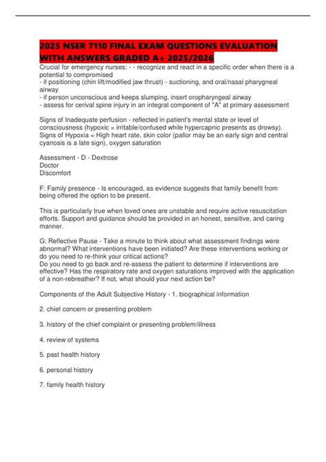 2025 Nser 7110 Final Exam Questions Evaluation With Answers Graded A 2025 2026 Nser Stuvia Us