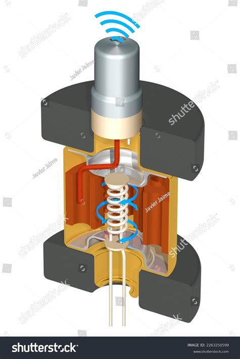 3d Illustration Microwave Magnetron Seen Section Stock Illustration
