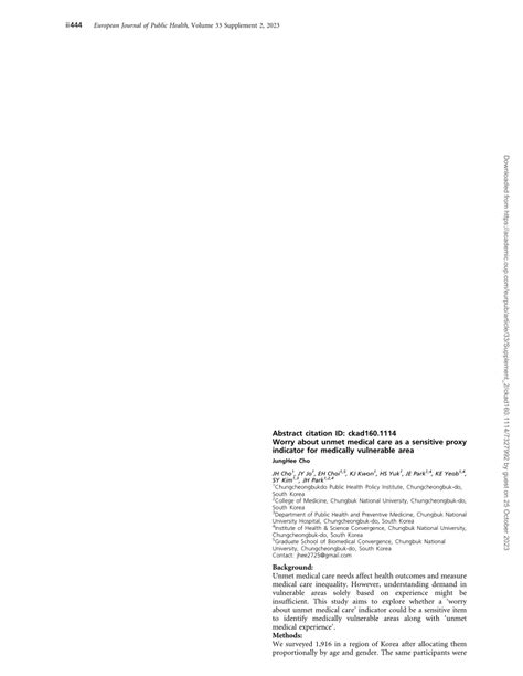 Pdf Worry About Unmet Medical Care As A Sensitive Proxy Indicator For