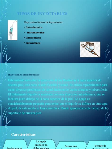 Tipos De Inyectables Pdf Inyección Medicina Terapia Intravenosa