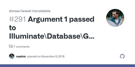 Argument 1 Passed To Illuminatedatabasegrammarparameterize Must Be Of The Type Array