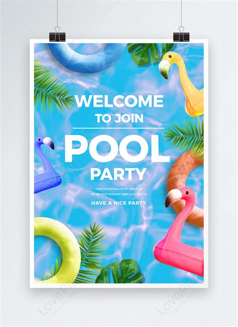 여름 수영장 파티 패션 개성 포스터 이미지 사진 466609511 무료 다운로드
