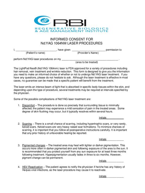 Fillable Online Yag Laser Capsulotomy Consent Form Fax Email Print