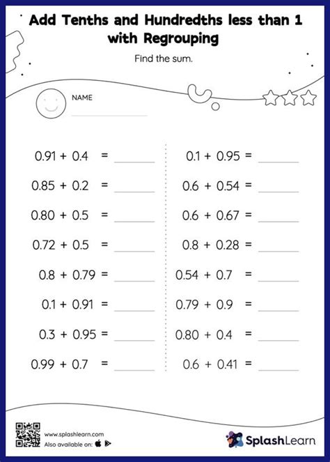 Add Decimals Worksheets For 5th Graders Online Splashlearn Worksheets Library