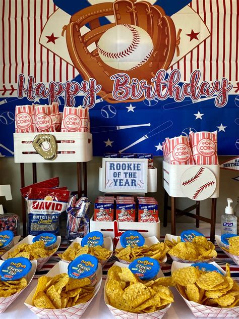 Baseball Themed Birthday Party Food And Decorations Basketball And