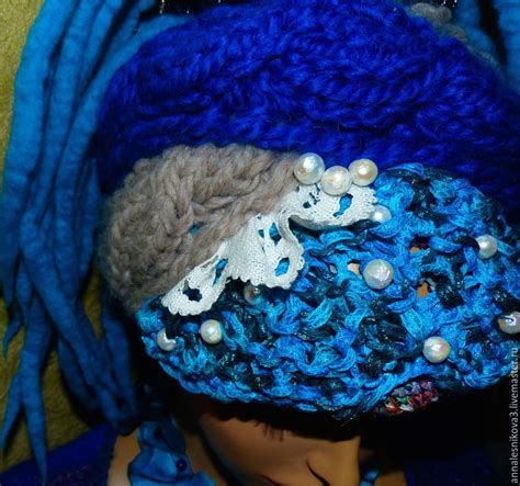 Шапка парик ДОЧЬ НЕПТУНА Анна Лесникова трикотаж от кутюр вязаная шапочка