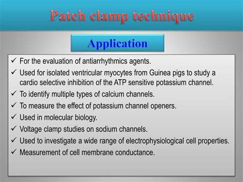 Patch Clamp Technique Principle Pptx