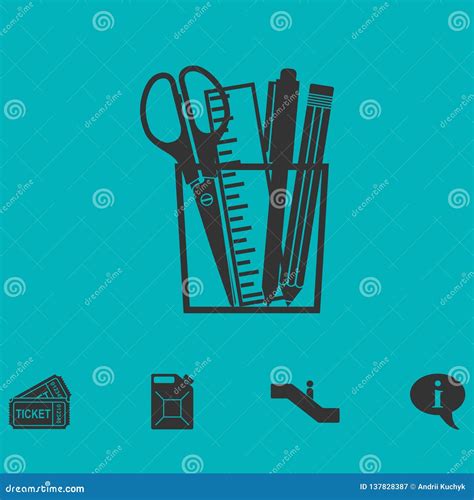 Office Tools Icon Flat Stock Vector Illustration Of Curve 137828387