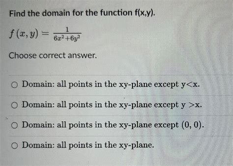 Solved Find The Domain For The Function Chegg Com