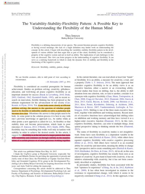 Variability Flexibility Pdf Cognition Creativity