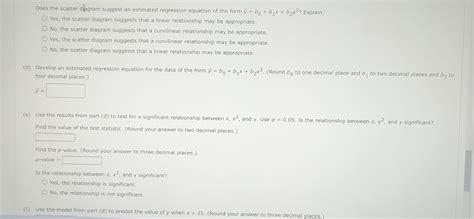 Solved Consider The Following Data For Two Variables X And Chegg