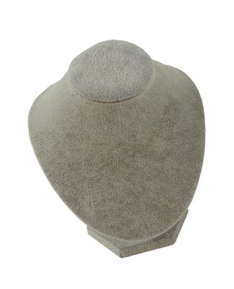 Grey Velvet Necklace Display Bust Box Displays