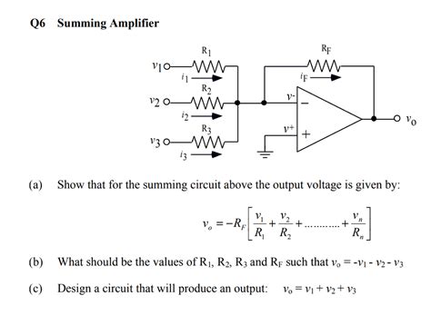solved a show that for the summing circuit above the
