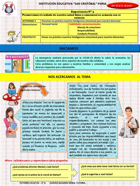 Guía 3 Exp3 Ciclo Vii Pdf Las Emociones Inteligencia Emocional