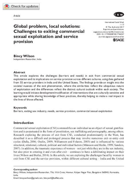 Pdf Global Problem Local Solutions Challenges To Exiting Commercial Sexual Exploitation And Pdf Global Problem Local Solutions Challenges To Exiting Commercial Sexual Exploitation And