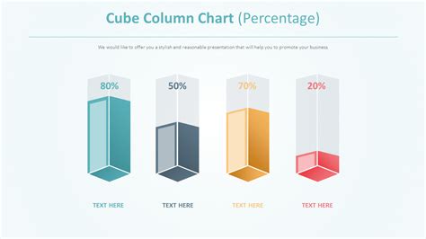 Cube Column Chart Diagram Percentagegraph