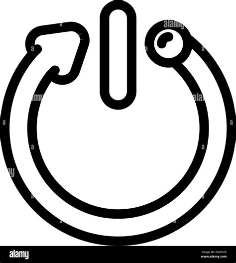 Automatic Shut Down Product Label Caution Line Icon Vector Automatic