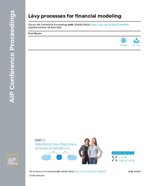 Pdf Lévy Processes For Financial Modeling