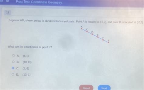 Post Test Coordinate Geometry 19 Segment A B Studyx