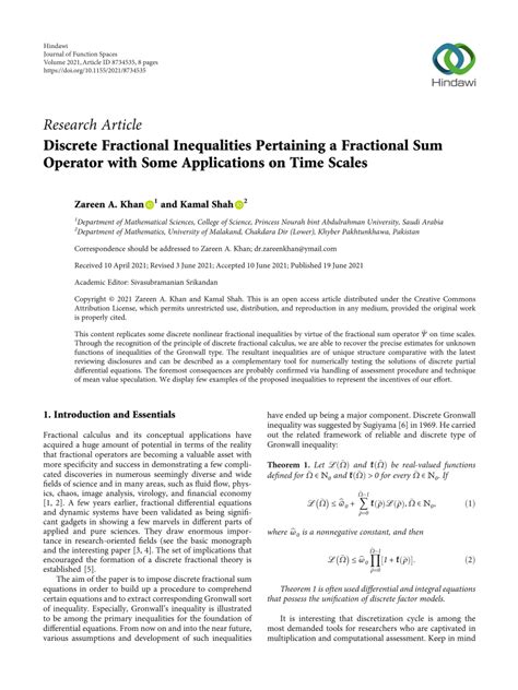 Pdf Discrete Fractional Inequalities Pertaining A Fractional Sum Operator With Some