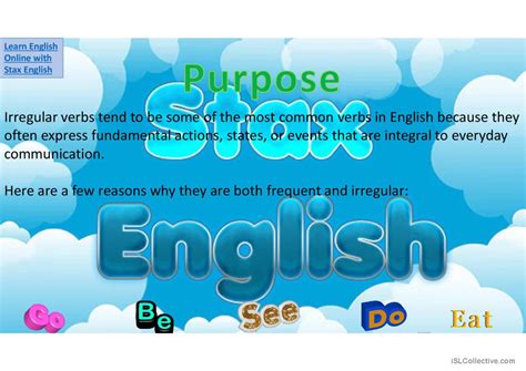 Why Do We Use Irregular Verbs Gener English Esl Powerpoints