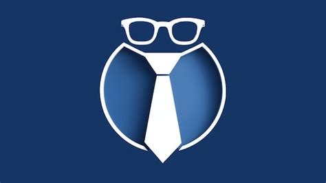 3d Eye Glasses And 3d Tie Isolated On Blue Background Glasse Silhouttee Tie Silhouttee Premium