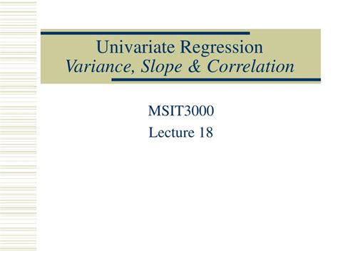 PPT Univariate Regression Variance Slope Correlation PowerPoint Presentation ID