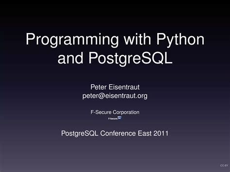 Programming With Python And Postgresql Ppt