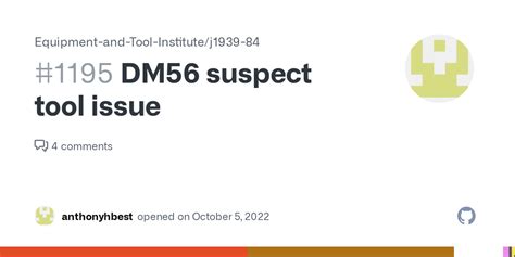 Dm56 Suspect Tool Issue · Issue 1195 · Equipment And Tool Institute