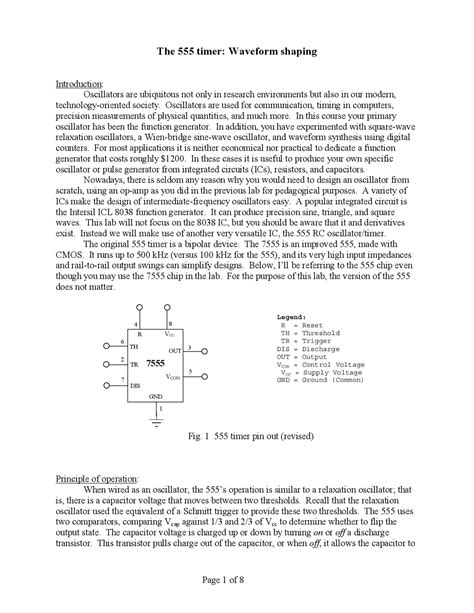the 555 timer waveform shaping lecture notes phys 645 docsity