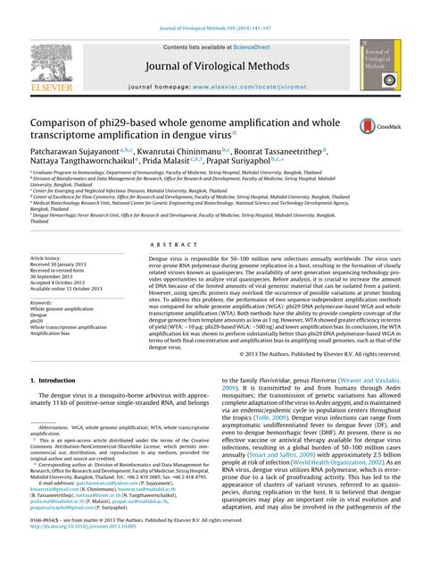 Pdf Comparison Of Phi29 Based Whole Genome Amplification And Whole Transcriptome Amplification