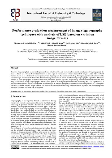 Pdf Performance Evaluation Measurement Of Image Steganography