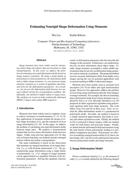 Estimating Nonrigid Shape Deformation Using Moments
