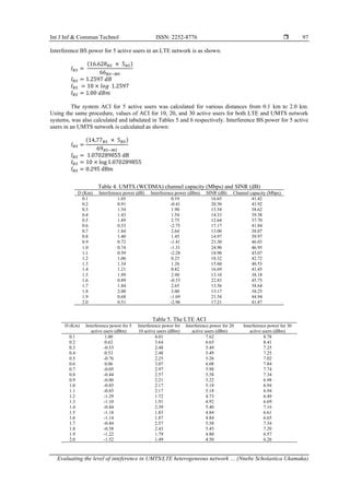 Evaluating The Level Of Inteference In Umtslte Heterogeneous Network