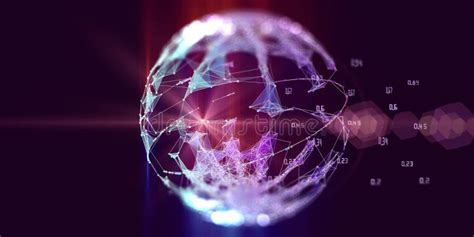 Abstract Polygonaly Artificial Intelligence Spherical Grid With Data