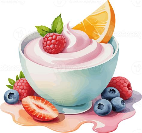 Yogurt Clip Art Printable Watercolor Dairy Clipart Milk Clip Art