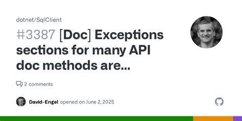 Doc Exceptions Sections For Many Api Doc Methods Are Messed Up