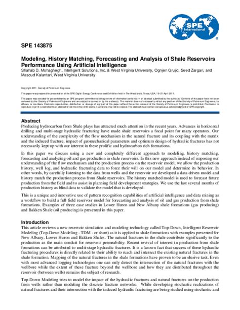 pdf modeling history matching forecasting and analysis of shale