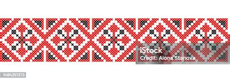 우크라이나어 Vyshyvanka 벡터 패턴 장식 테두리입니다 자수 무늬 0명에 대한 스톡 벡터 아트 및 기타 이미지 0명 Vyshyvanka 검은색 Istock