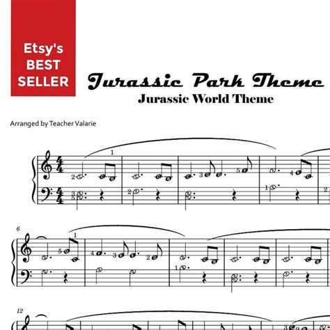 Jurassic Park Piano Easy Slow Sheet Music