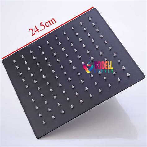 Stainless Steel Shower Head 360 Degree Rainfall Square Wall Black High Kepala Paip Shower Mandi