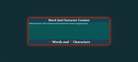 Mahipalkumar Dhanani On Linkedin Simple Word And Character Counter Using Html Css And